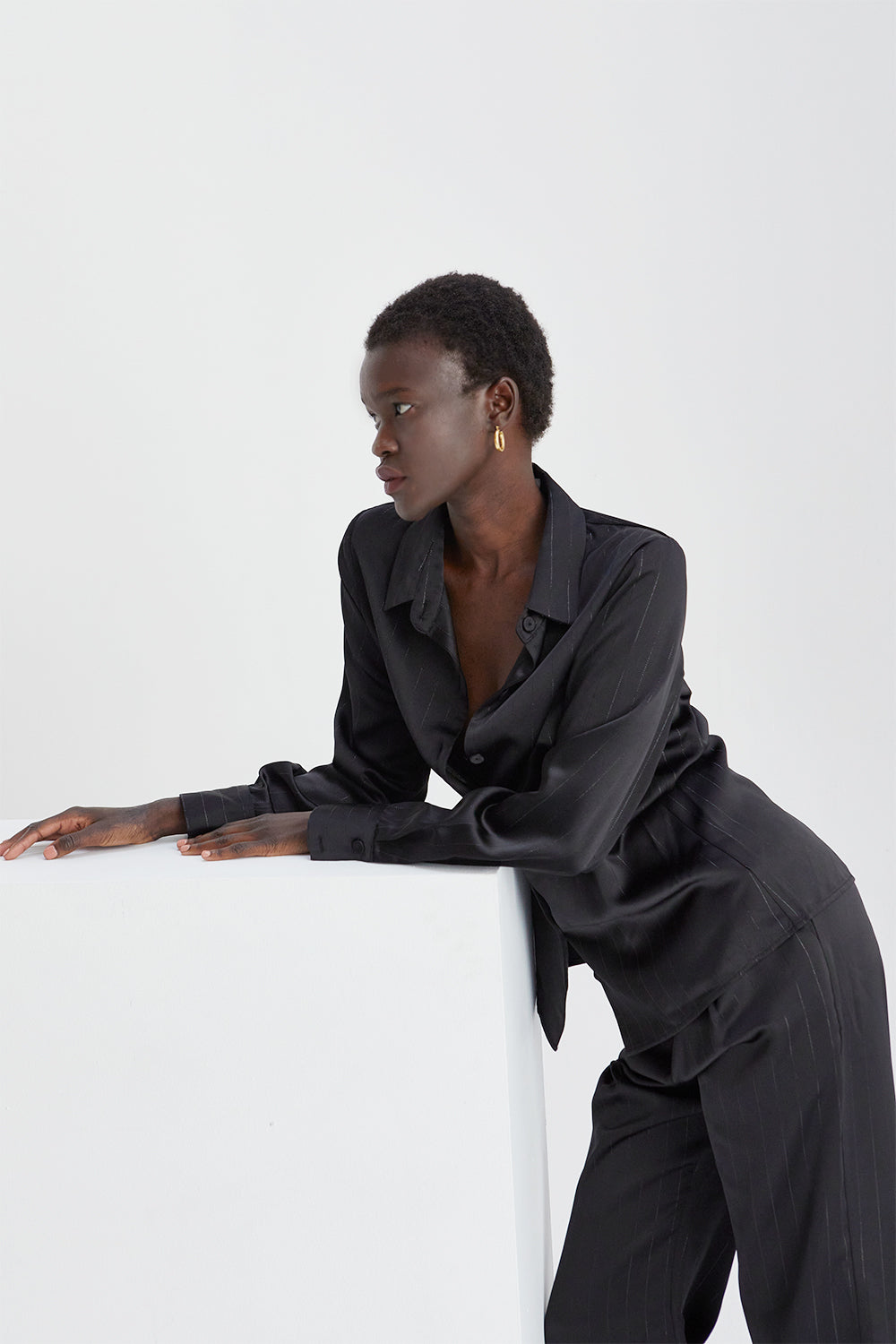 Maurice Satin Pinstripe Shirt